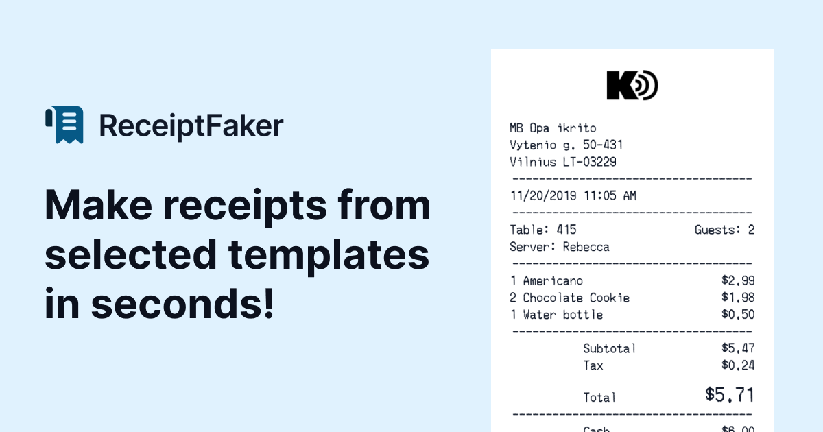 Generate Office Depot | ReceiptFaker Example